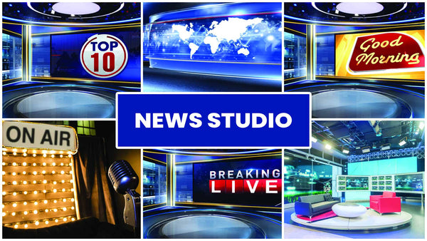 News Desk Backgrounds - Newsroom for Zoom a Virtual News Studio ...