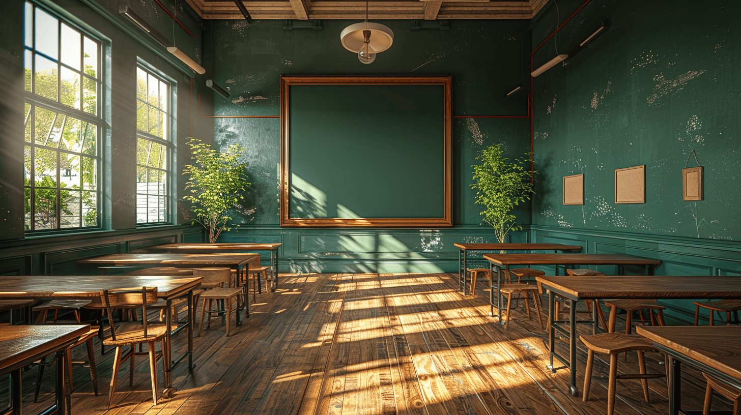 Science Classroom with Wooden Floor Zoom Background ...