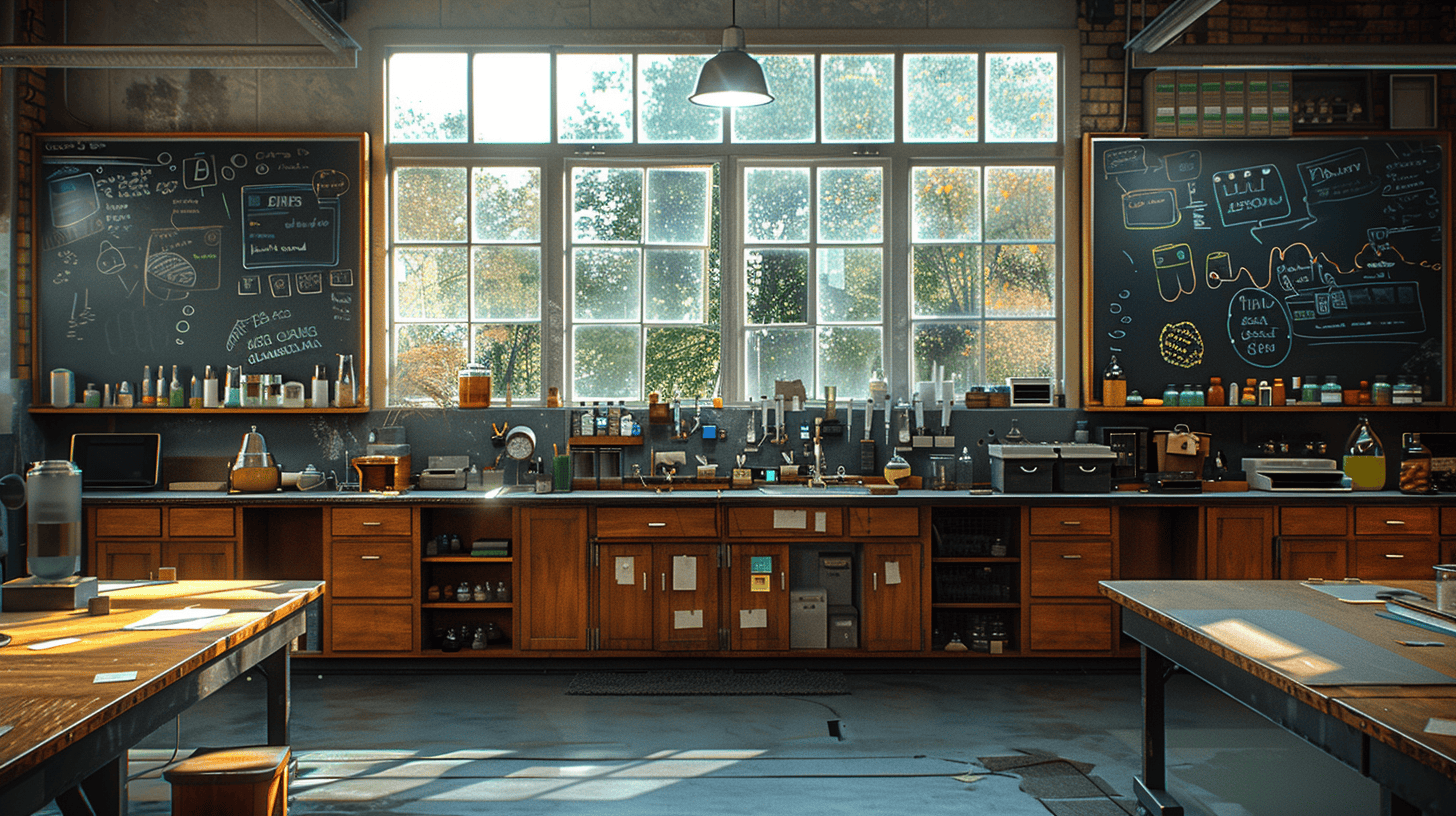 Science Laboratory with Equipments Zoom Background – thezoombackgrounds.com