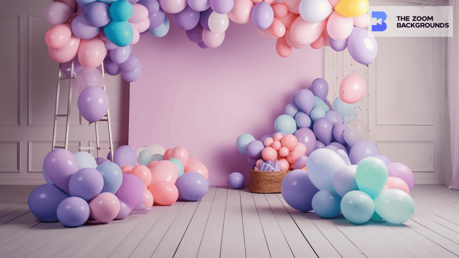 Cute Pastel Rainbow Zoom Background – thezoombackgrounds.com
