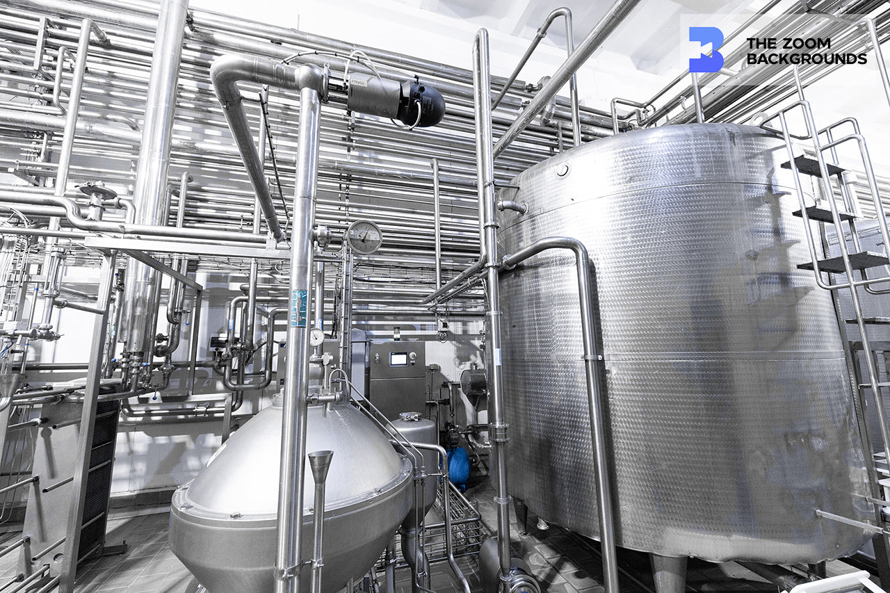 Factory Interior Industrial Zone Setting Zoom Background ...