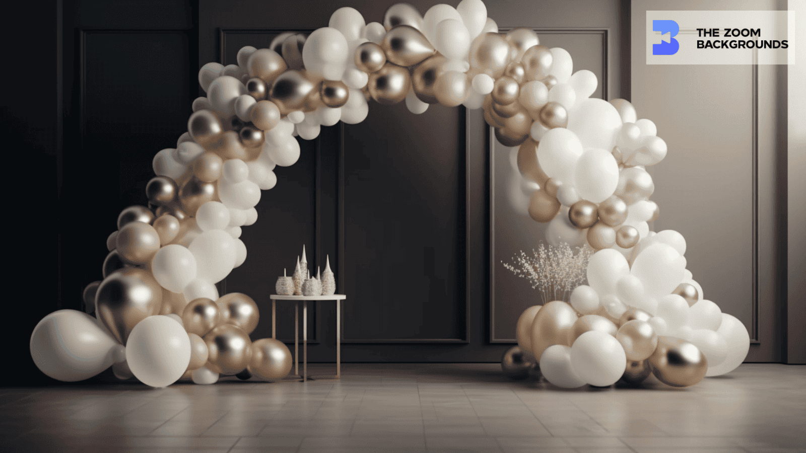 Luxurious Balloon Arch Zoom Background – thezoombackgrounds.com