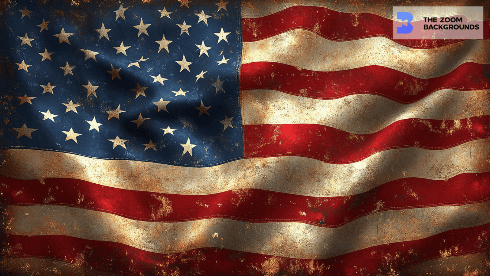 A Very Old American Flag Zoom Background – thezoombackgrounds.com