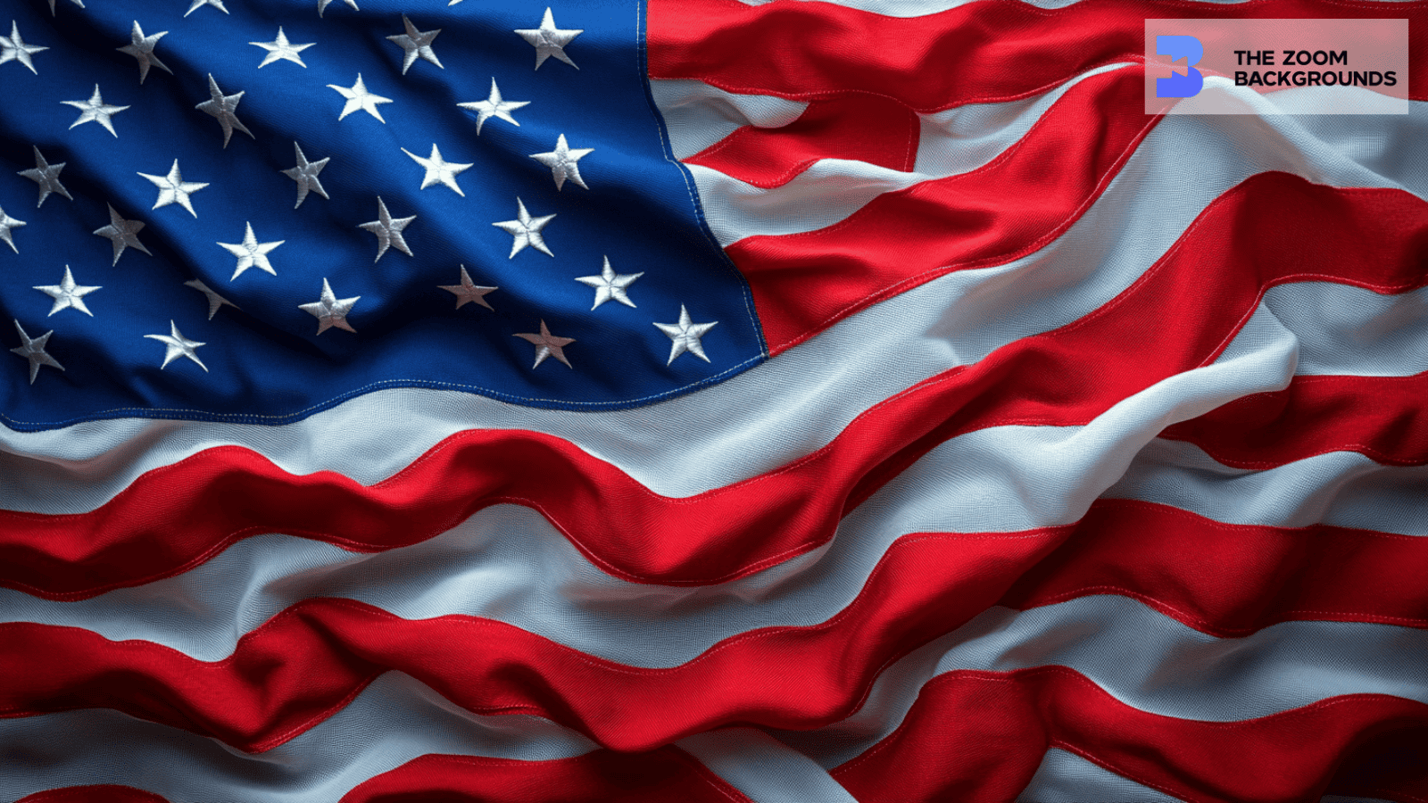 American Flag in 3D Cloth Zoom Background – thezoombackgrounds.com