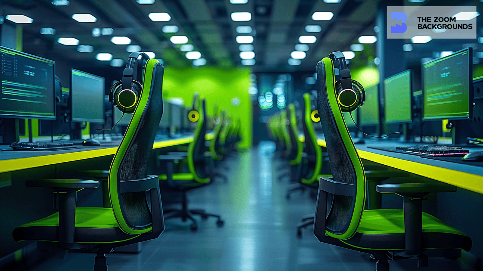 Green Chair with Headphones Call Center Zoom Background ...