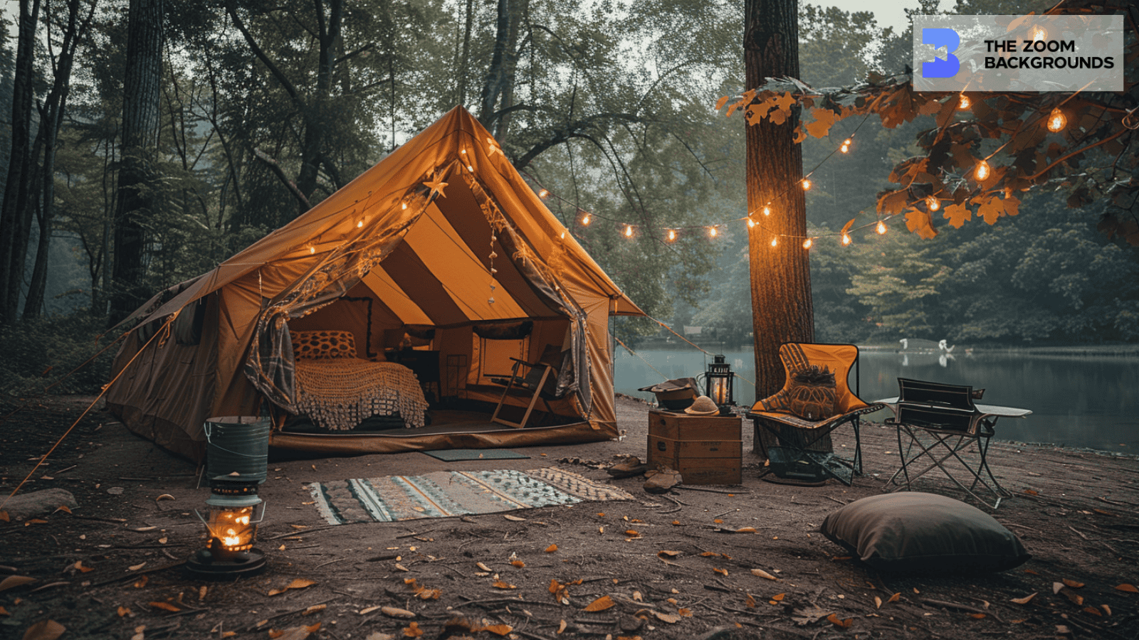 Glamping Tent Zoom Background – thezoombackgrounds.com