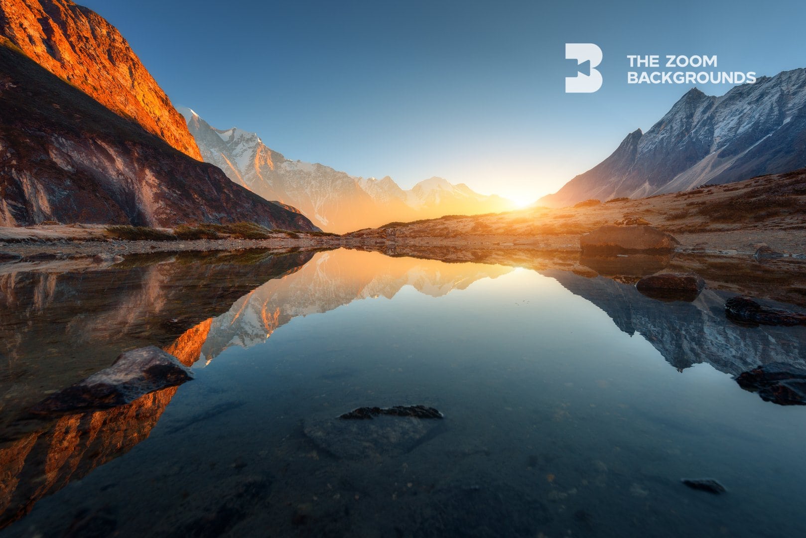 Sunset View Of Mountains Zoom Backgrounds – thezoombackgrounds.com