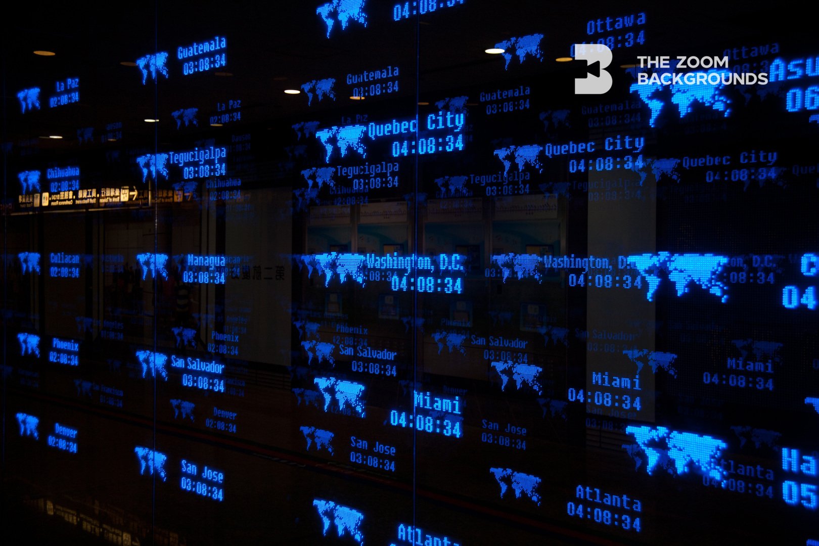 Digital Time Zone Displays Zoom Backgrounds – thezoombackgrounds.com