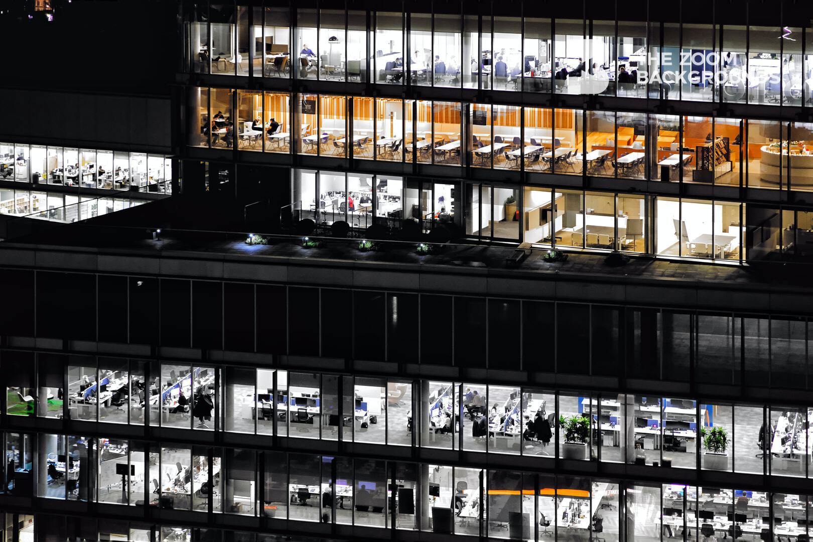 Office Building At Night Zoom Backgrounds – thezoombackgrounds.com
