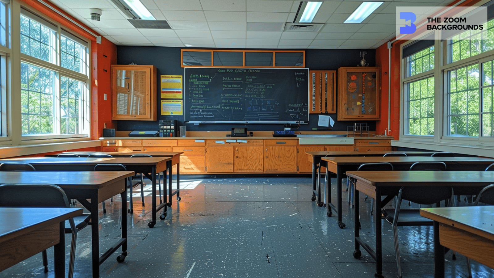 Modern Science Classroom Zoom Background – thezoombackgrounds.com