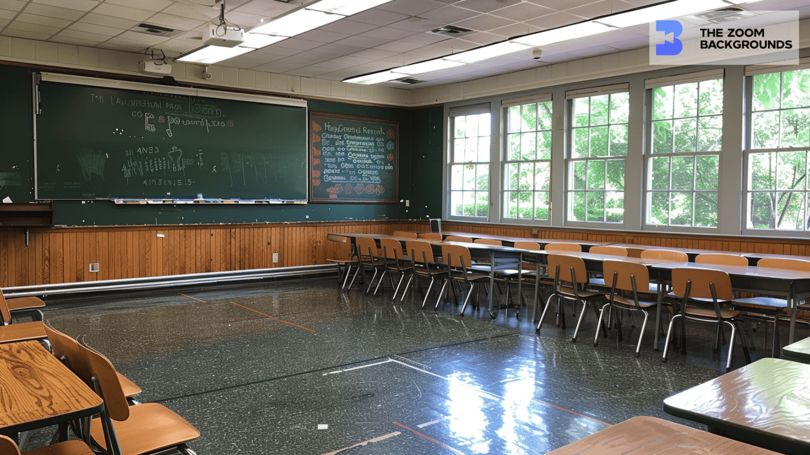 Science Classroom with Marble Floor Zoom Background ...