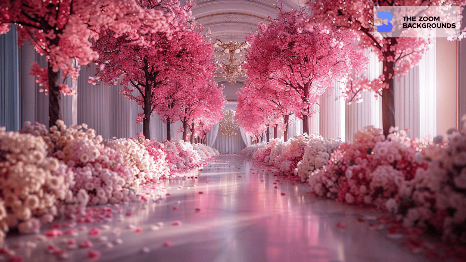 Cherry Blossom Wedding Decor Zoom Background – thezoombackgrounds.com