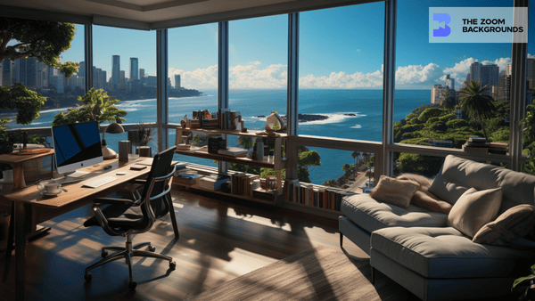 Seaview Condo Hi Rise Zoom Background – thezoombackgrounds.com