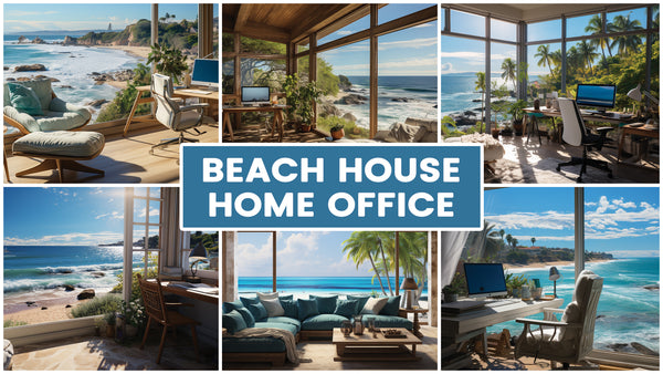 Beach House Home Office Zoom Backgrounds Bundle (31 images) + FREE e-b ...