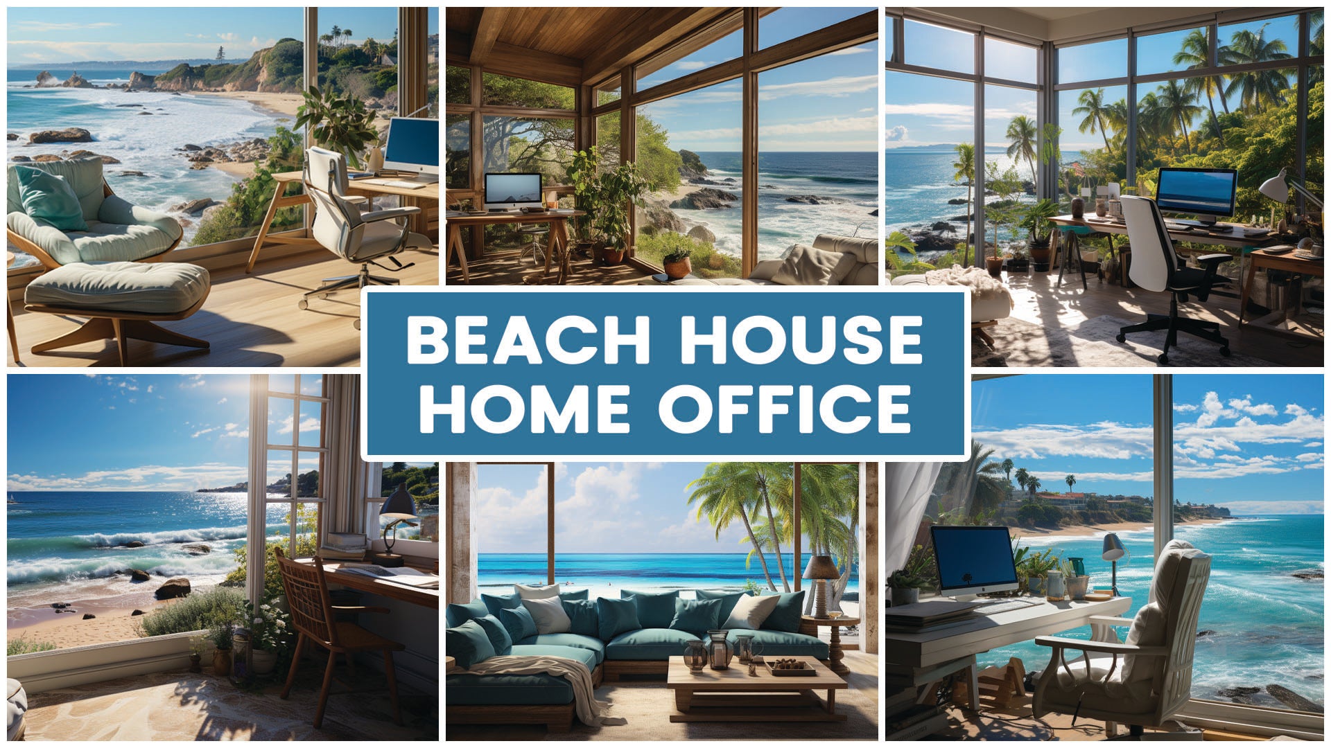 Beach House Home Office Zoom Backgrounds Set (29 images ...
