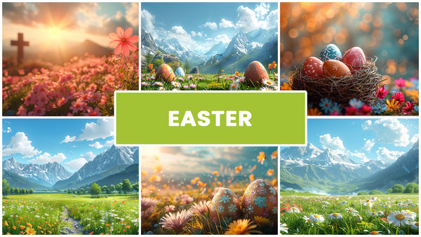Easter Zoom Backgrounds Bundle (15 images) + FREE e-book ...